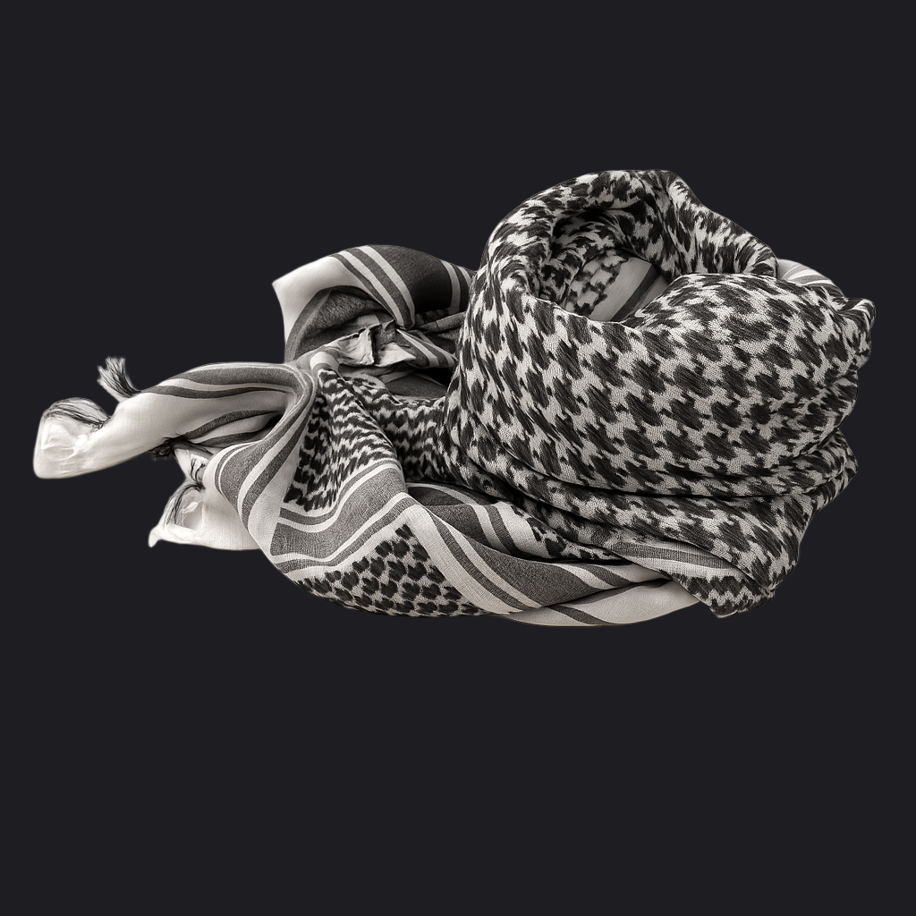 Grey & White Cotton Keffiyeh Scarf | Palestine Support Shawl – Eirin ...