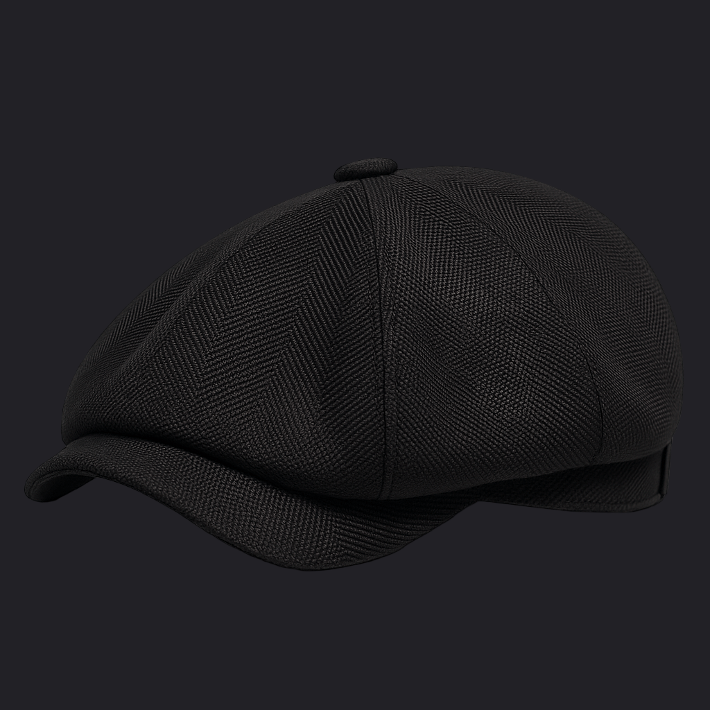 Belfast Crown Irish Flat Cap – Harland Black Linen Flat Cap for Men ...
