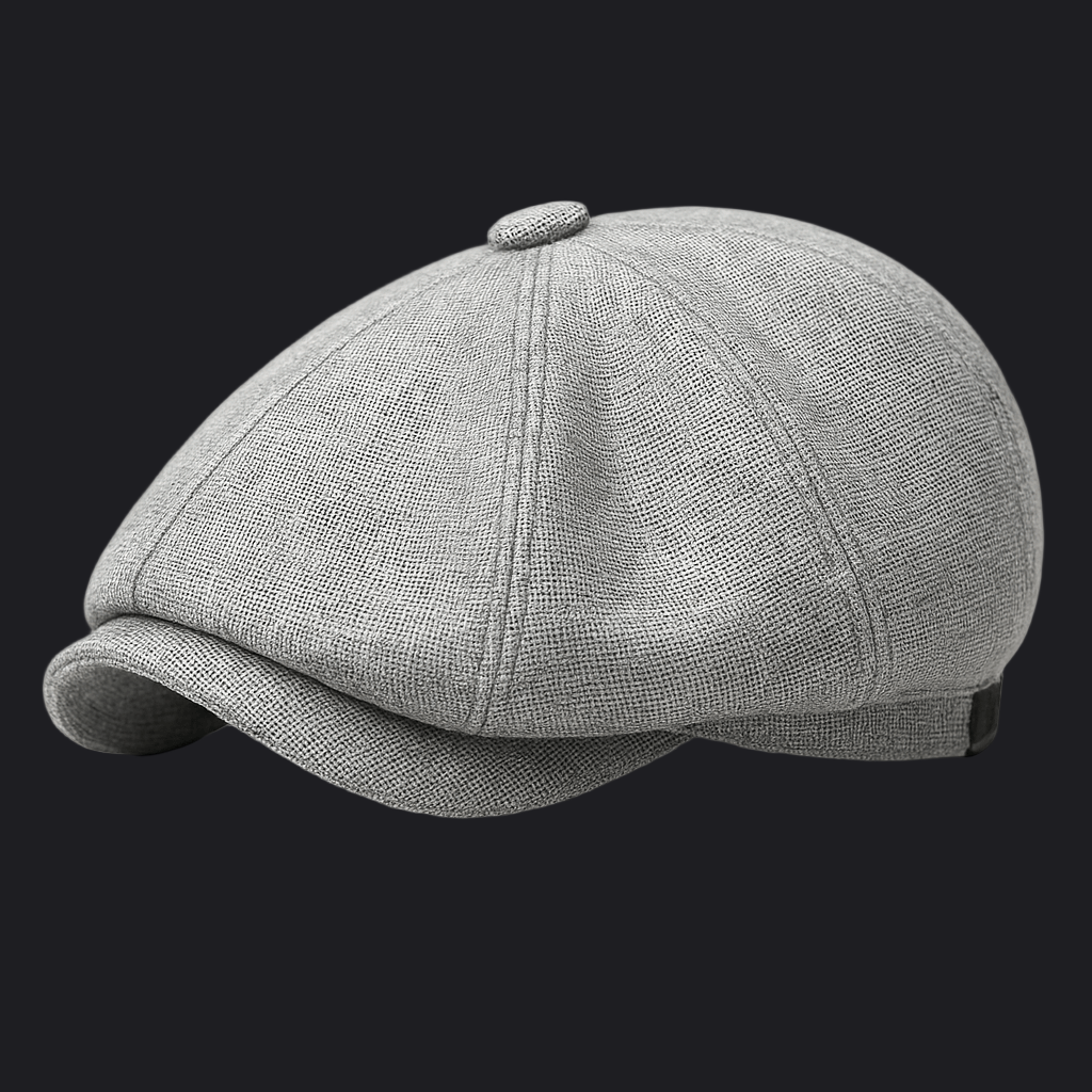 Belfast Crown Irish Flat Cap – Steel Grey Linen Flat Cap for Men ...